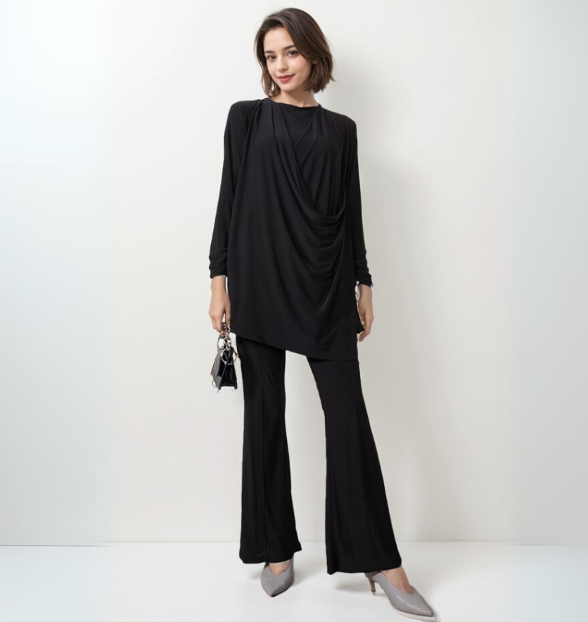 بدلة نسائية خفيفة باللون الاسود – baahy.com