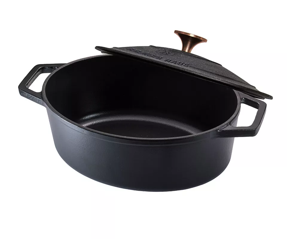 طنجرة بالغطاء حديد32سم.CAST IRON.MATT BLACK.STRONG MOLOD SERIA – baahy.com